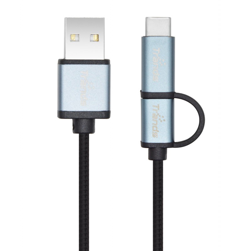 2 in 1 Reversible USB Type-C and Micro USB Cable | TR-CA027 | Trands ...