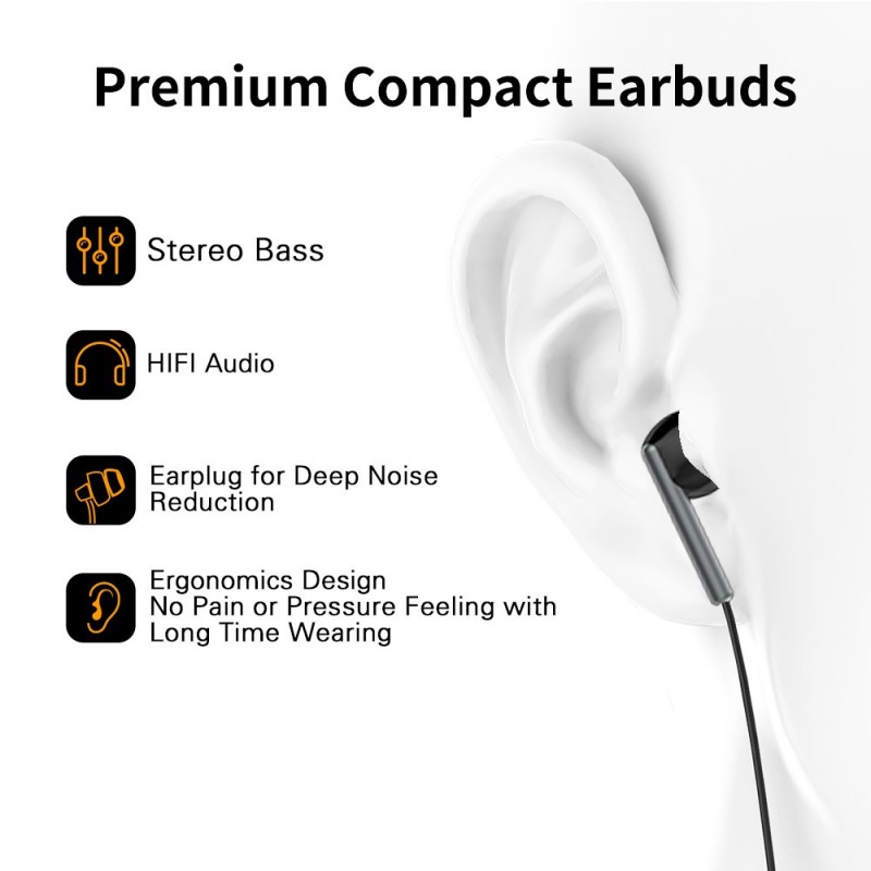 Stereo Wired Earphone with Microphone | TR-9012 | Trands® International